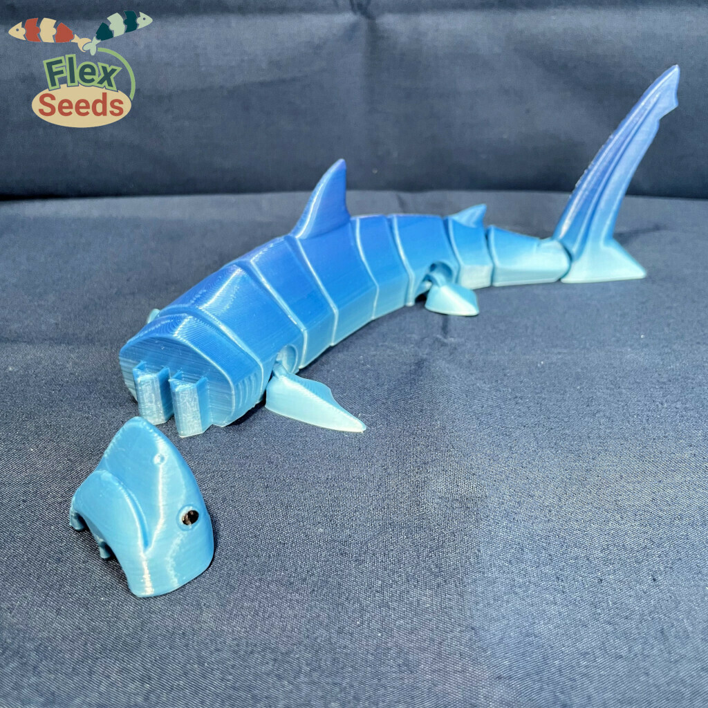 🐅 Flexi Tiger Shark (print-in-place)・Free STL File for 3D printing・Cults