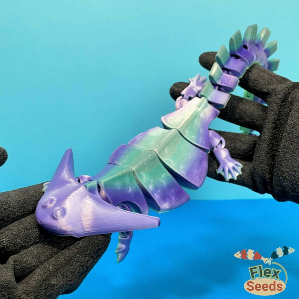 🦎 Flexi Diplocaulus(print-in-place)・Free 3D File for ・Cults