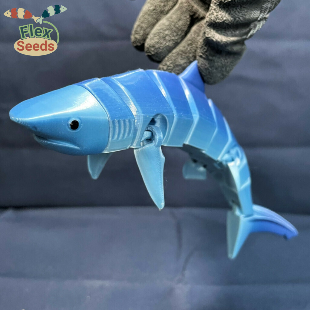 🐅 Flexi Tiger Shark (print-in-place)・Free STL File for 3D printing・Cults
