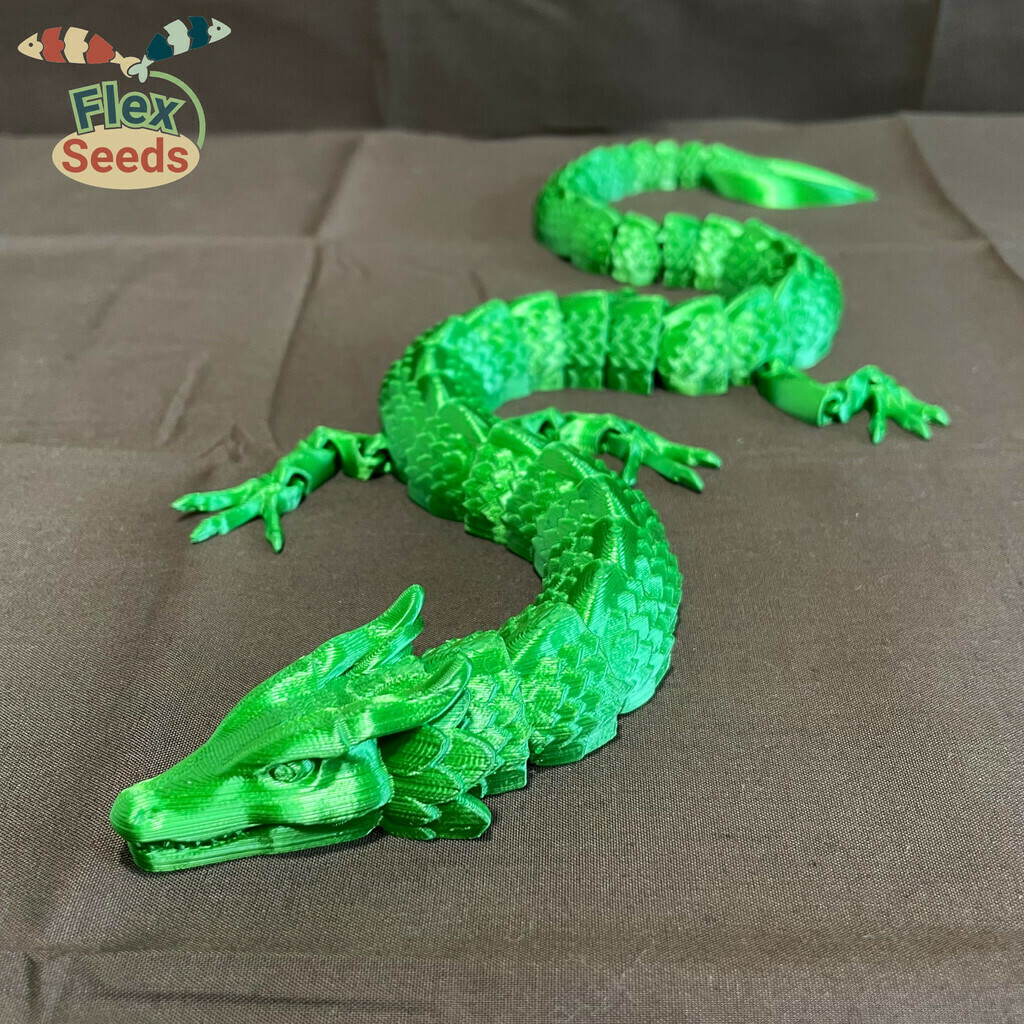 🐉 Flexi Leaf Dragon(Print-in-place)・Free STL File for 3D printing・Cults