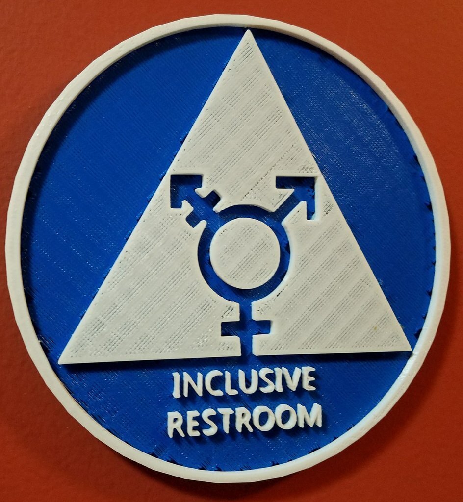 3D print Inclusive Restroom Sign・Cults