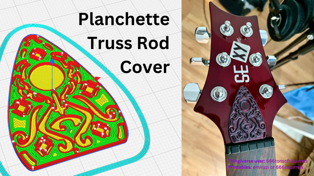 🎸 Planchette Truss Rod Cover・Free STL File for ・Cults