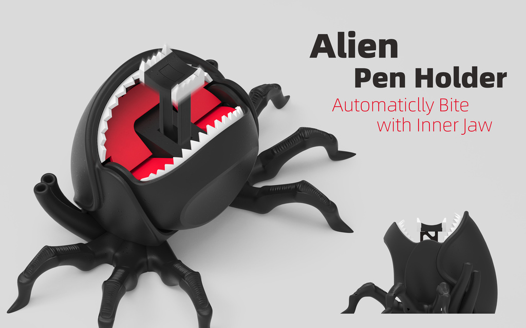 👽 Alien Pen Holder・Free 3D File for ・Cults