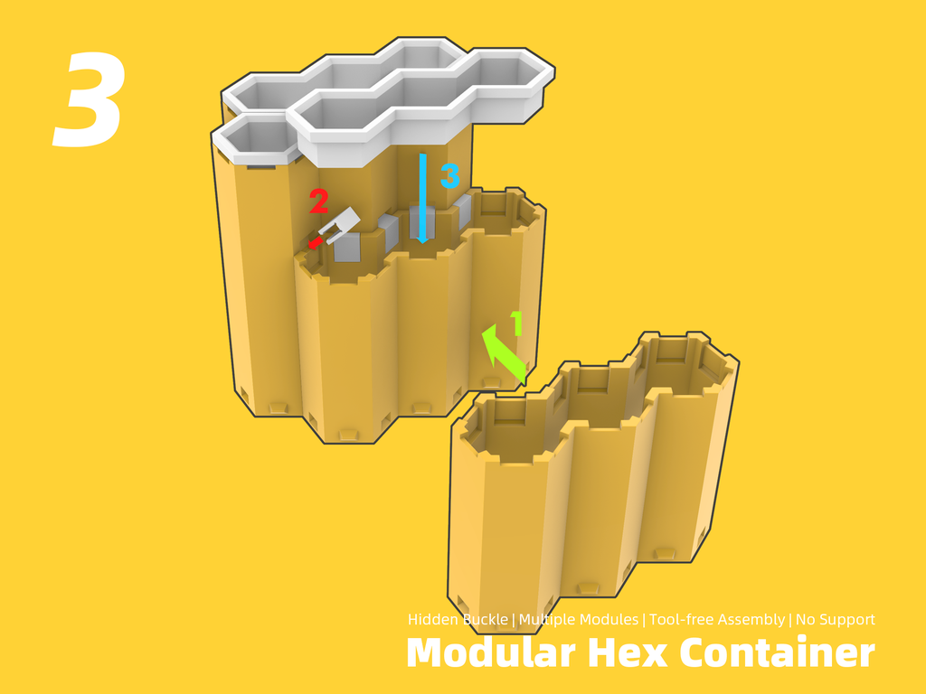 Free 3D file Modular Hex Container 📦 ・Object to download and to 3D ...