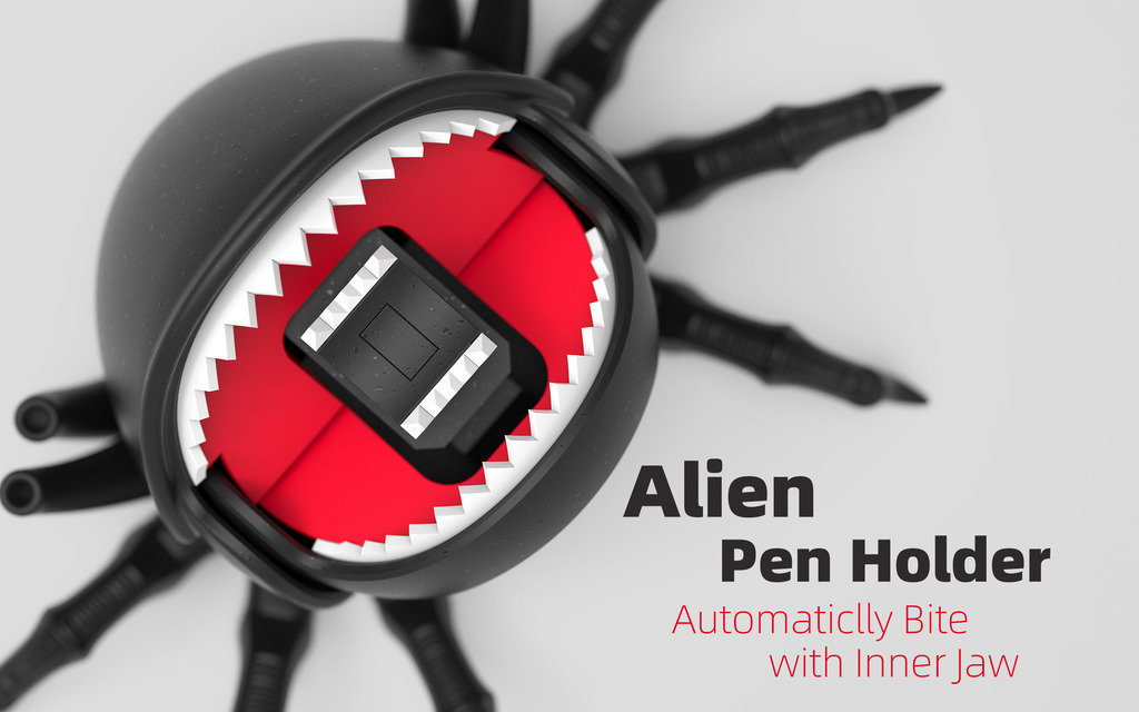👽 Alien Pen Holder・Free 3D File for ・Cults