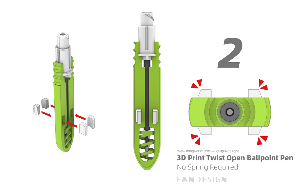 Free 3D file Ballpoint Pen - Twist Open Without Spring 🖊️ ・3D printable ...