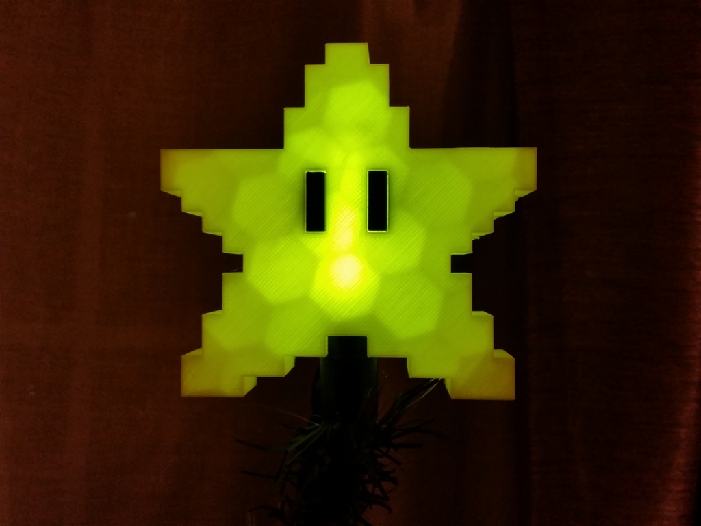 🌳 Pixel tree topper star・3D Print・Cults
