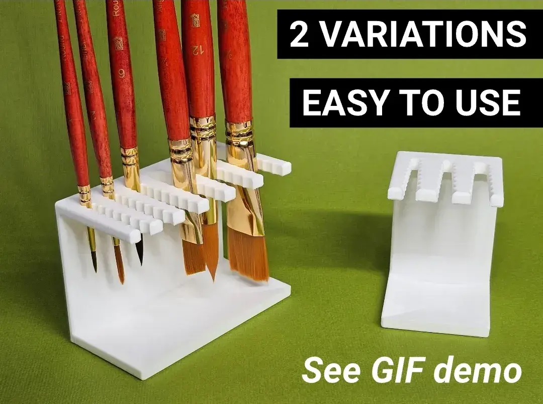 🎨 Graduated Paint Brush Racks・Free STL File for 3D printing・Cults