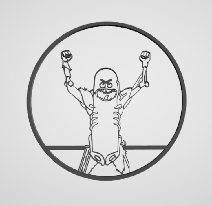 Arquivo grátis 3D Pickle Rick 2d wallart 🖼️ ・design para impressão 3D ...