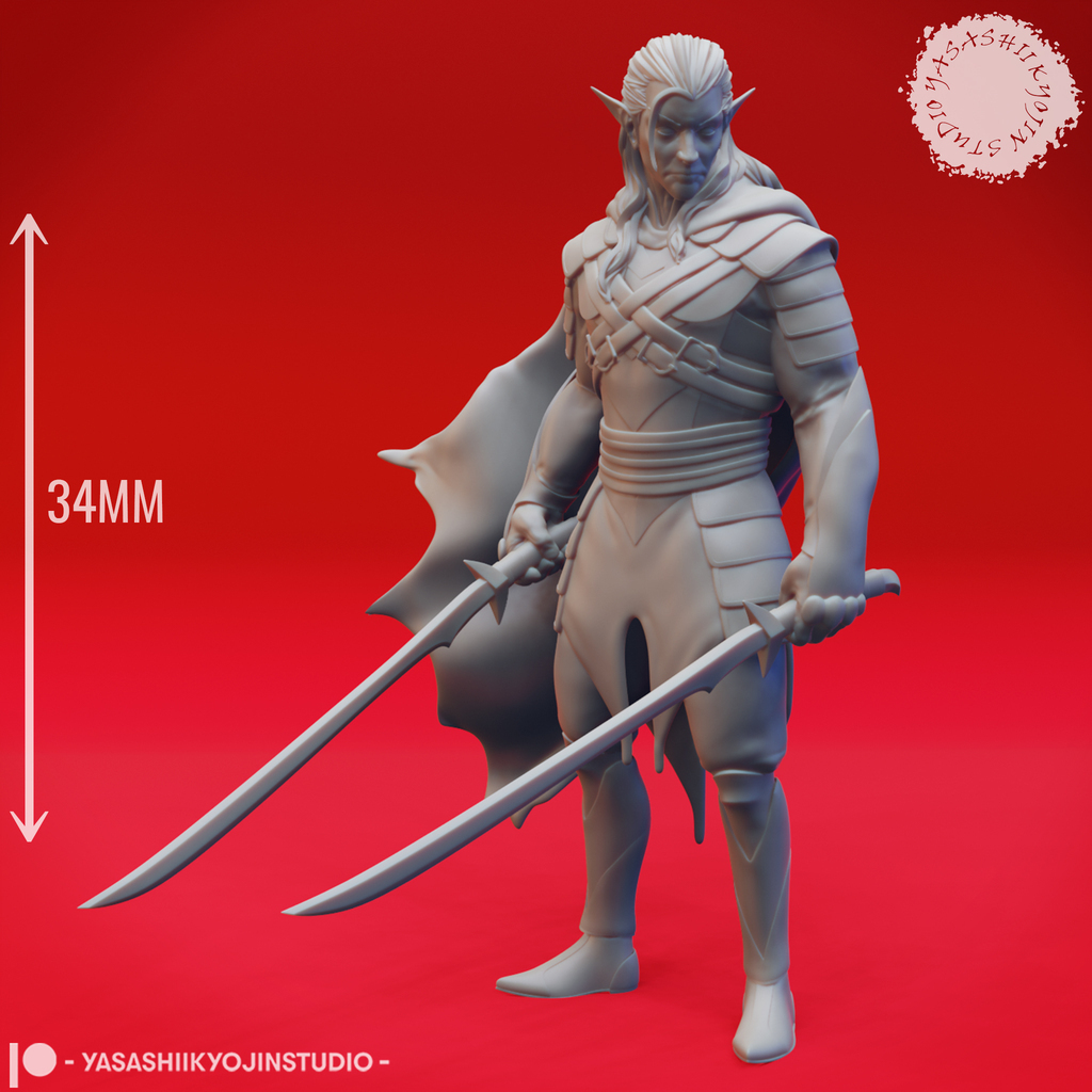 🎲 Drow Pair - Tabletop Miniatures・Free 3D File for ・Cults