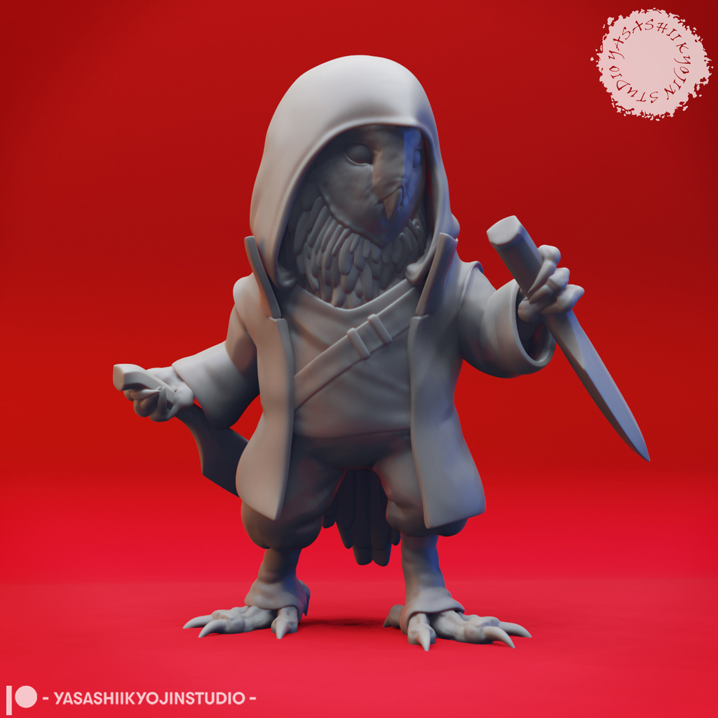 🎲 Owlin Rogue - Tabletop Miniature・Free 3D File for ・Cults