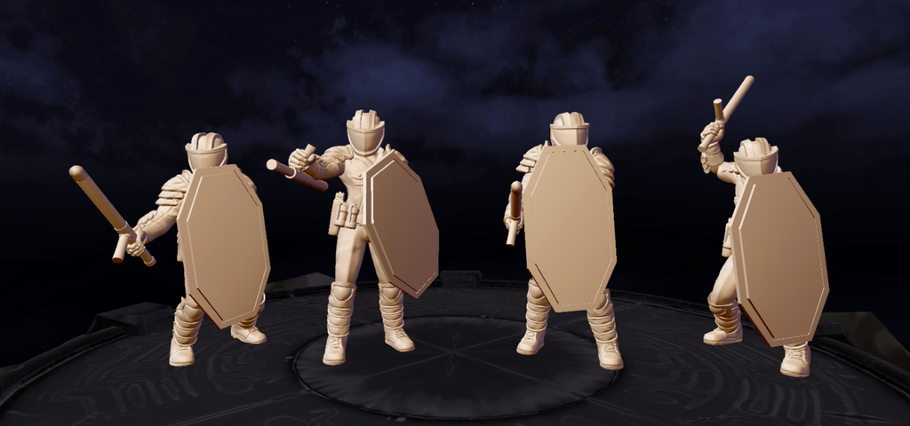 Free 3D file Heroscape: Riot Police- Batons & Shields 🚓 ・Object to ...