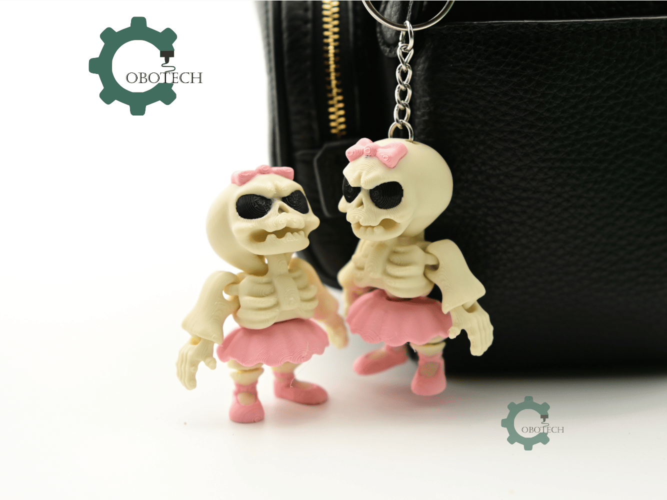 💀 Cobotech Grumpy Skeleton Ballerina Articulated Keychain - Cute ...