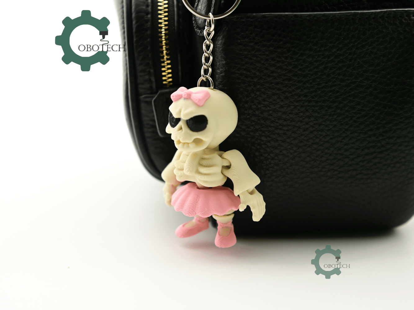 💀 Cobotech Grumpy Skeleton Ballerina Articulated Keychain - Cute ...