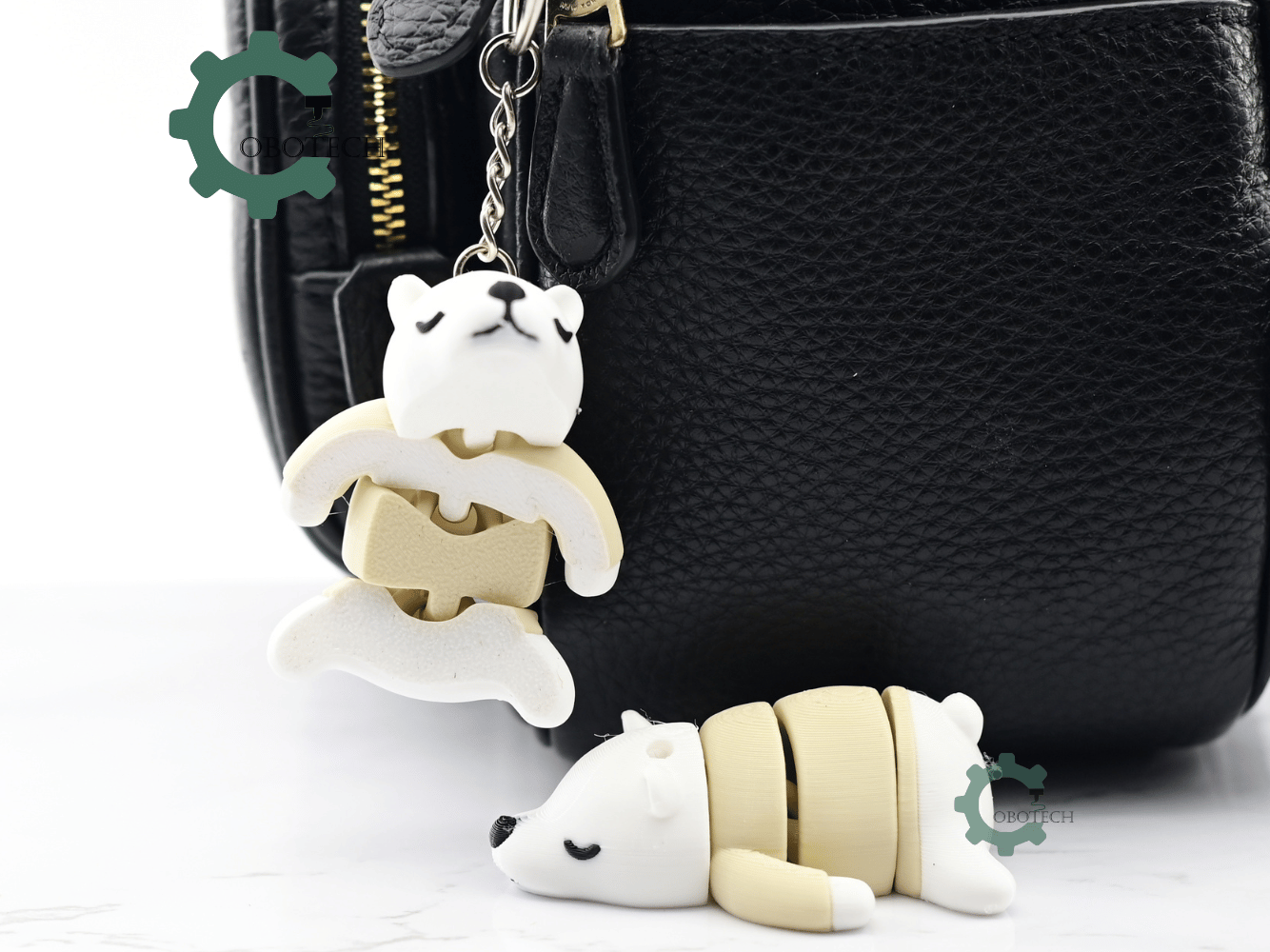 😴 Cobotech Cute Sleeping Bear Articulated Keychain - Cute Backpack ...