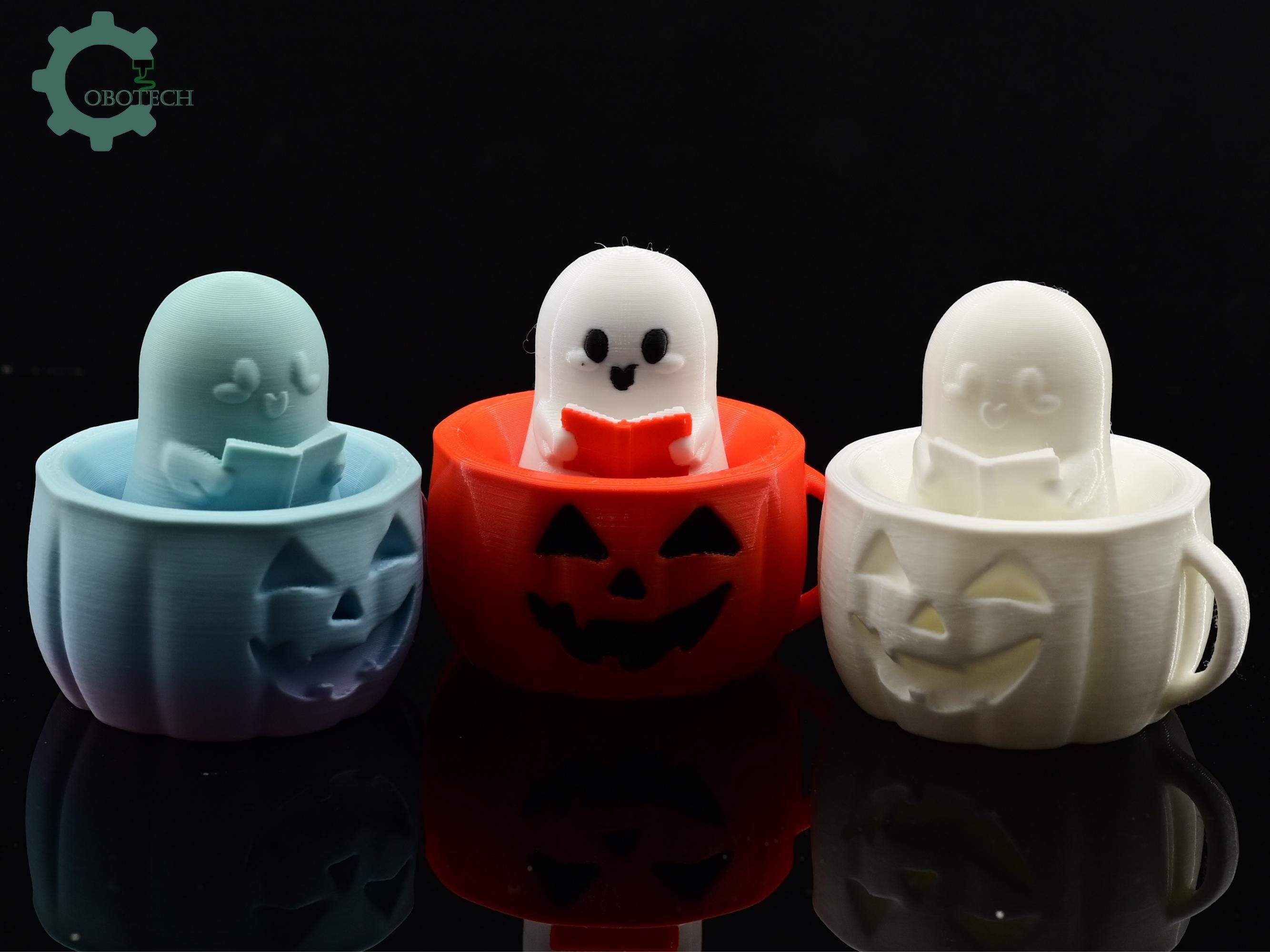 🎃 Pumpkin Ghost Reading Bobblehead - Fun Halloween Toys - Unique ...