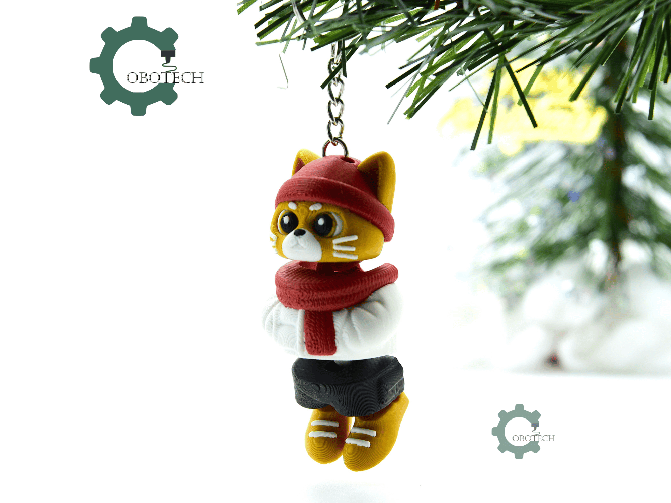 🐱 Cobotech Winter Cozy Cat Articulated Keychain - Cute Backpack ...