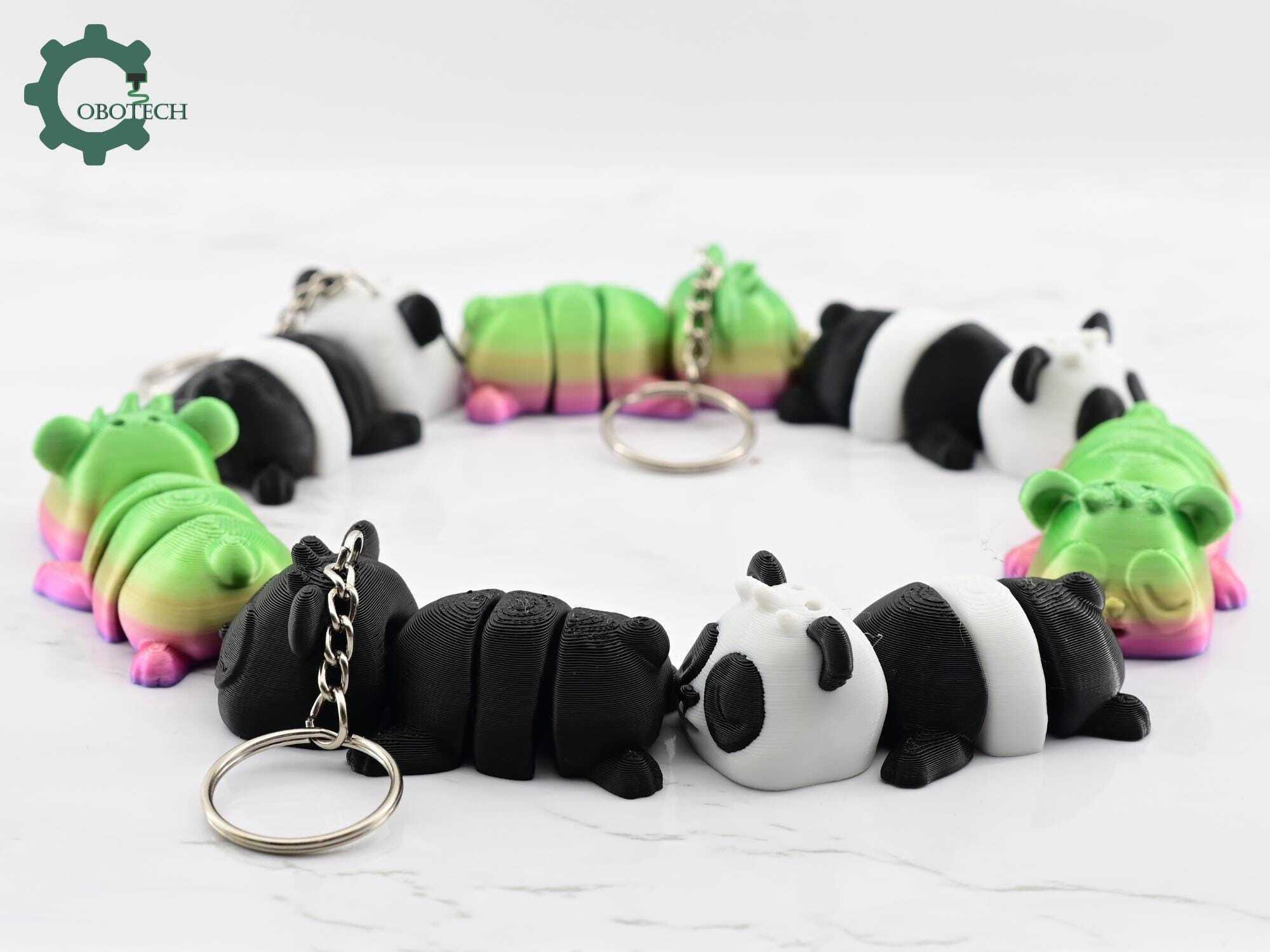 🐼 Napping Panda Keychain - Cute Articulated Gift - Cute Keychain Charm ...