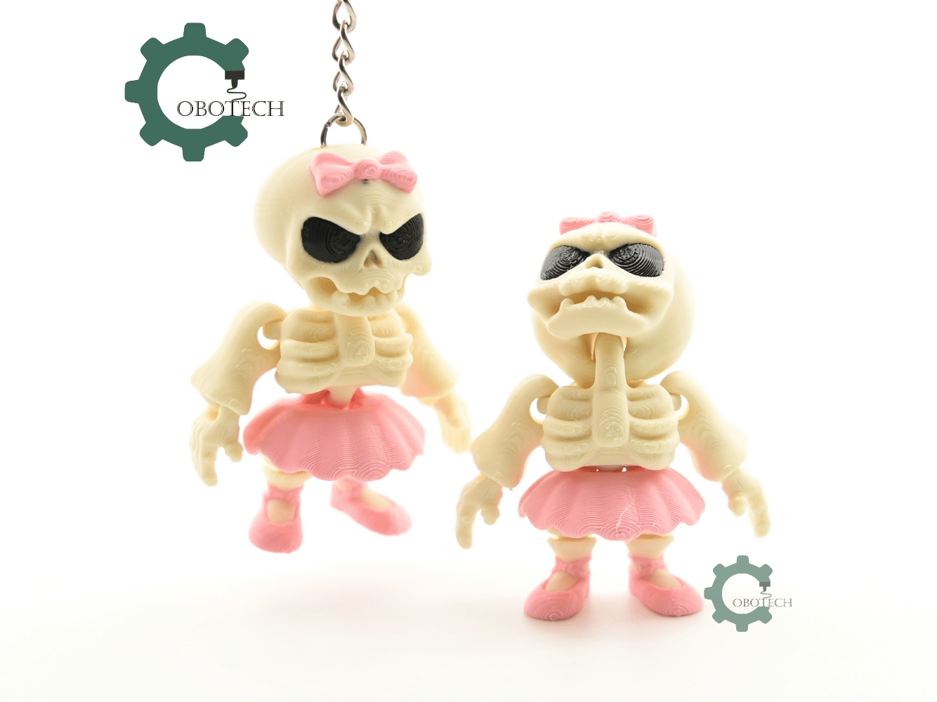 💀 Cobotech Grumpy Skeleton Ballerina Articulated Keychain - Cute ...