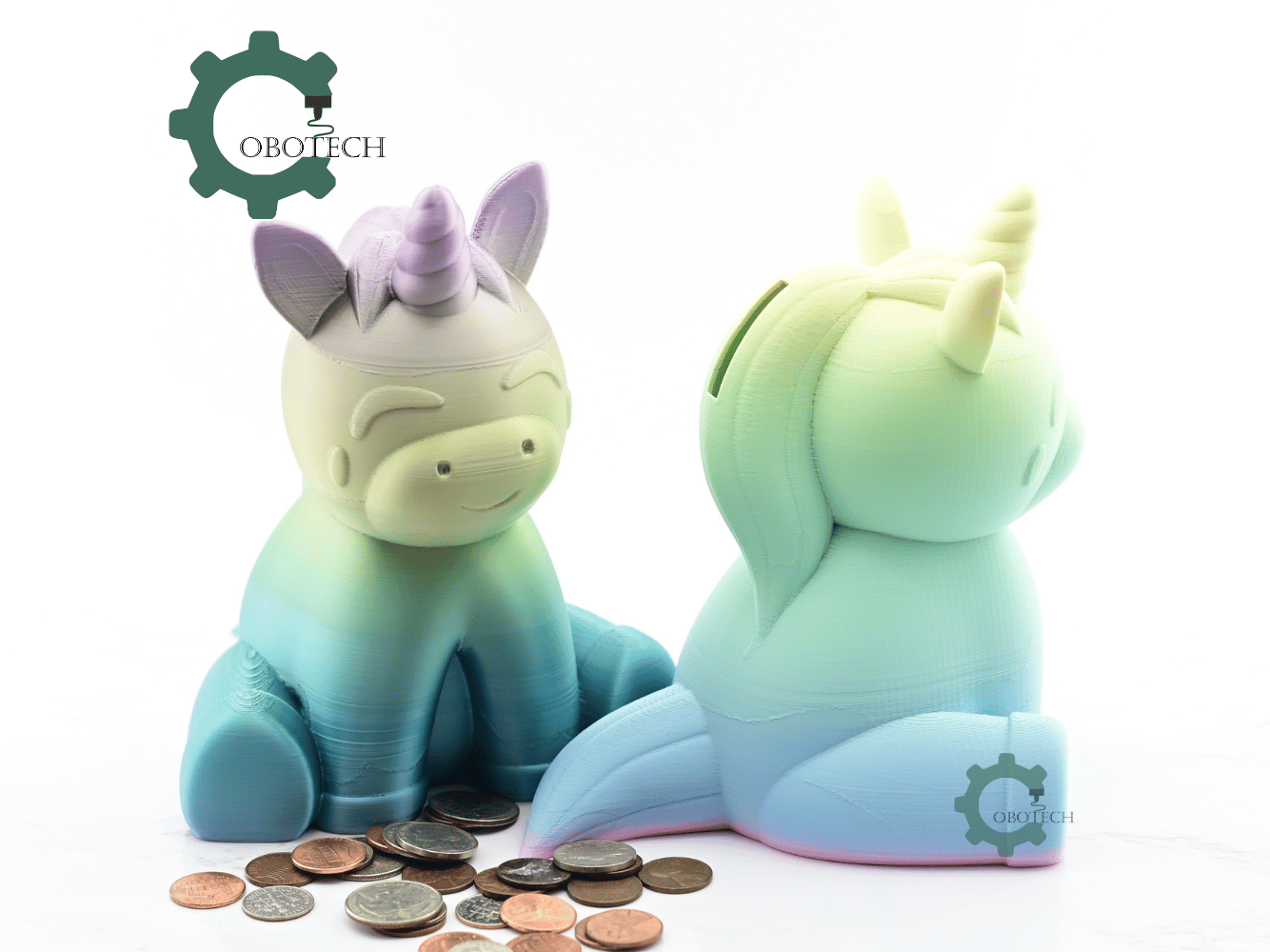 🦄 Cobotech Cute Unicorn Piggy Bank - Desk Decor - Coin Bank Gifts・ 3D ...