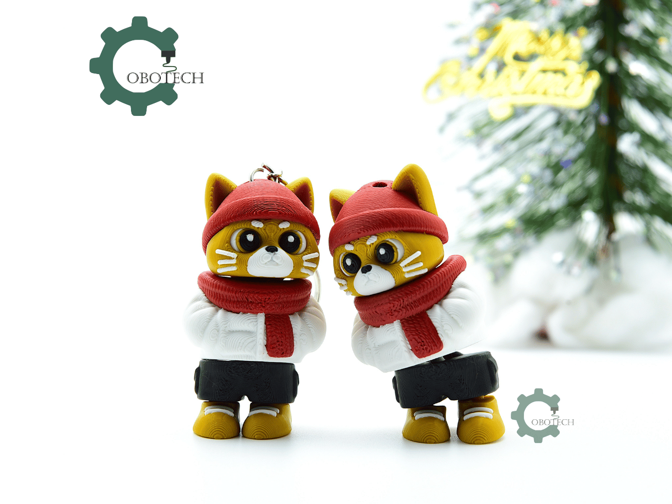 🐱 Cobotech Winter Cozy Cat Articulated Keychain - Cute Backpack ...