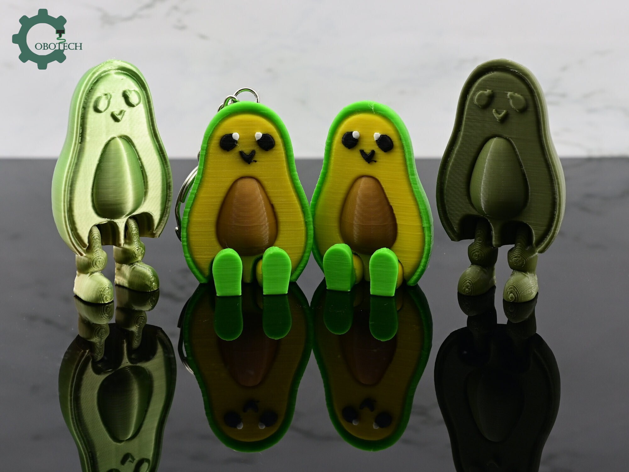 3D file Cute Avocado Keychain Articulated Avocado Keychain by Cobotech ...