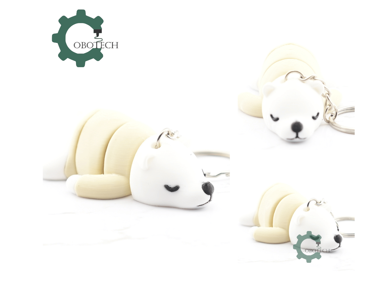 😴 Cobotech Cute Sleeping Bear Articulated Keychain - Cute Backpack ...