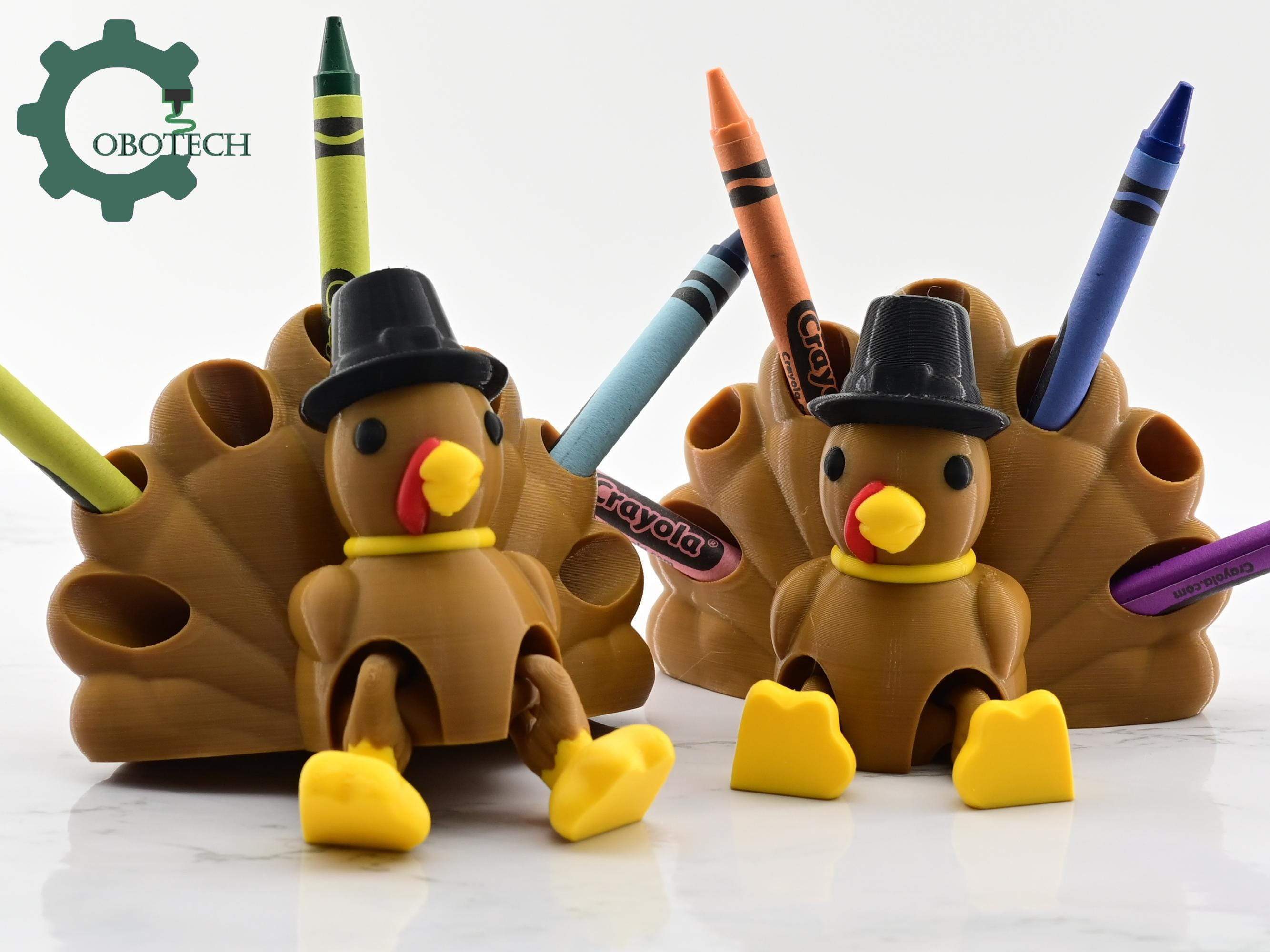 🦃 Articulated Turkey Crayon Holder - Thanksgiving turkey - Unique Gifts ...