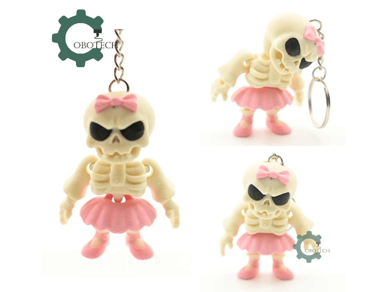 💀 Cobotech Grumpy Skeleton Ballerina Articulated Keychain - Cute ...