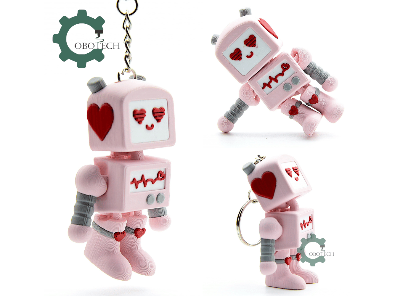 ️‍🔥 Cobotech Valentine Love Robot Articulated Keychain - Cute Backpack ...