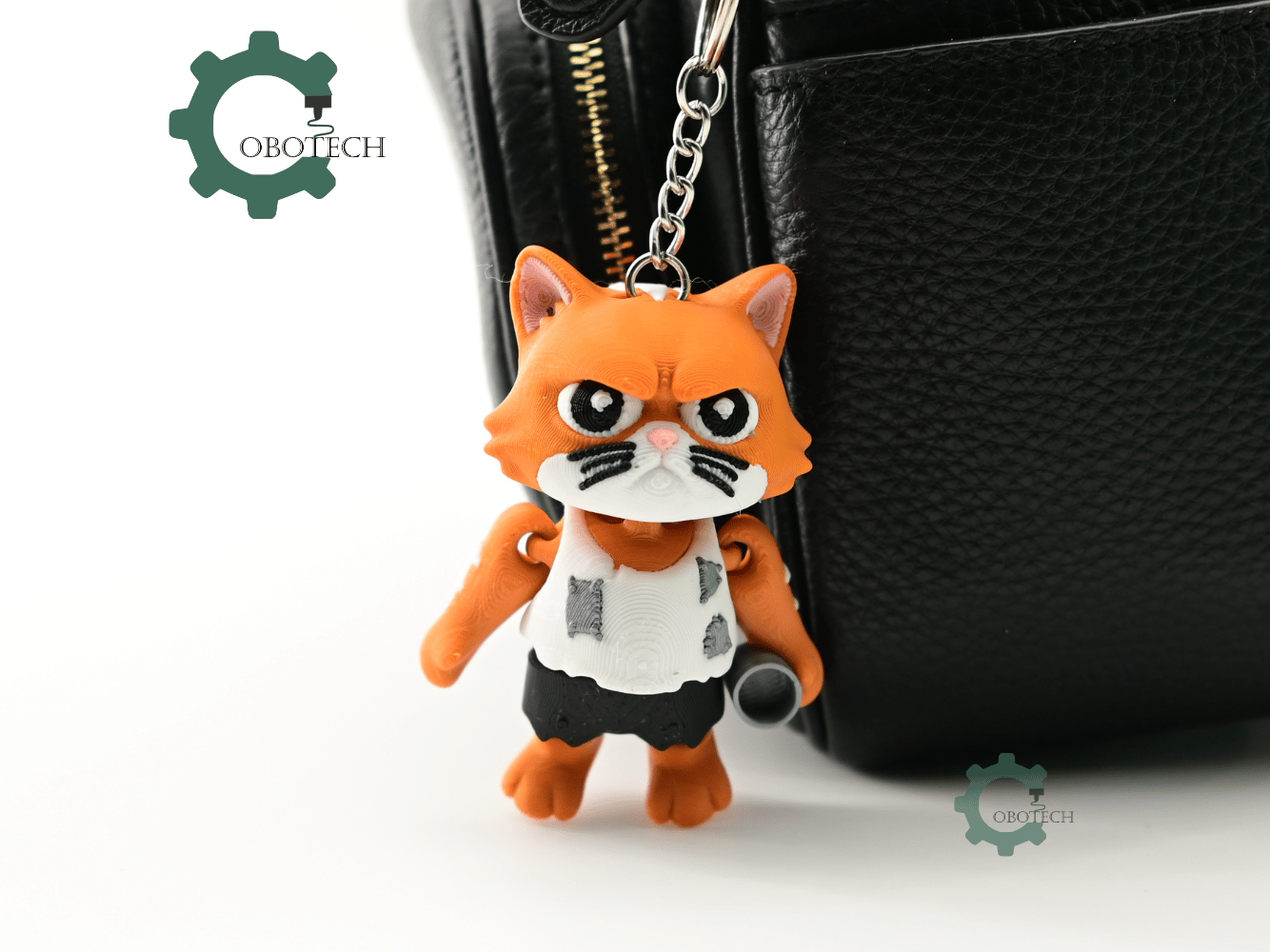 😡 Poor Angry Cat Articulated Keychain - Cute Backpack Keychain・ 3D File ...