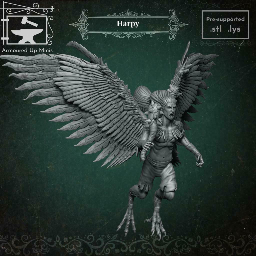 🎲 Harpy・Free STL File for ・Cults