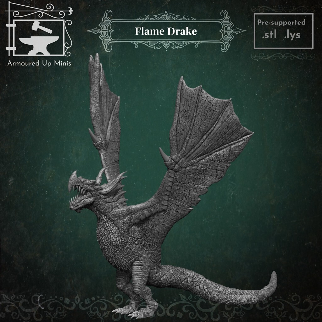🔥 Flame Drake・Archivo 3D Gratis para ・Cults