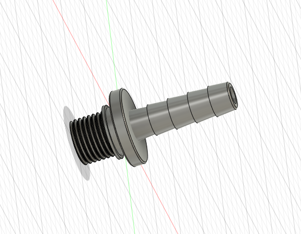 🪪 Barbed Hose Adapter, 1/4in BPT by 8mm ID・Free 3D File for ・Cults