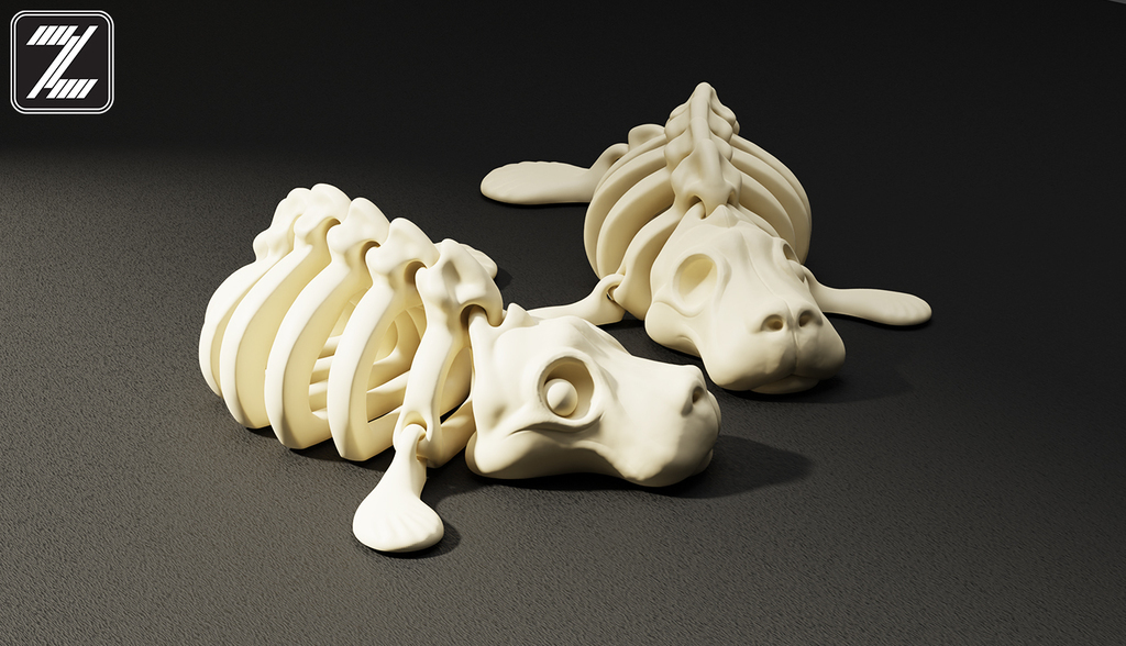 💀 Articulated Flexi Manatee Skeleton・Free 3D File for ・Cults