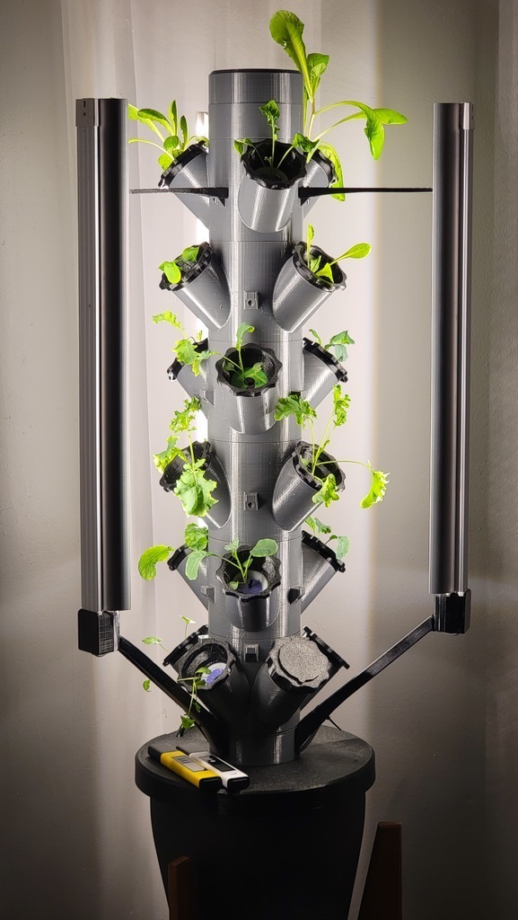 🌳 Hydroponic tower garden LED mount・Free 3D File for ・Cults