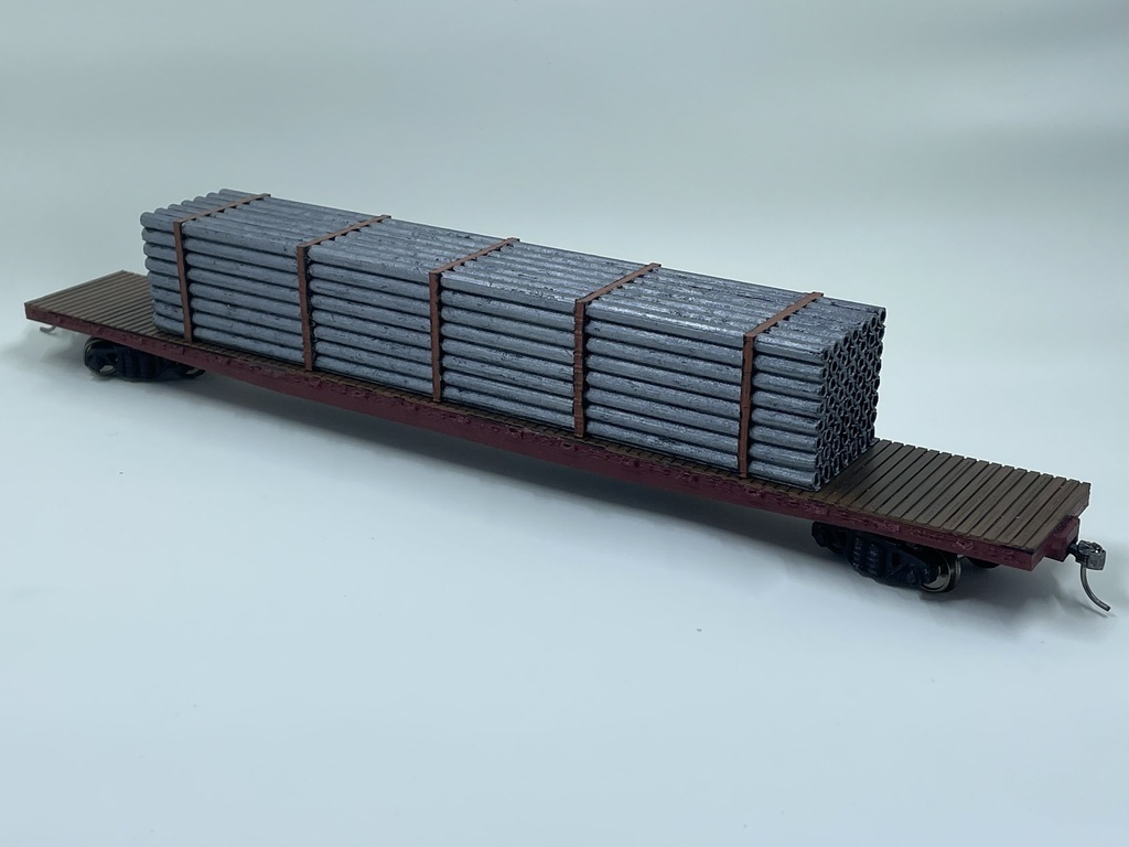 🚆 HO Scale 75ft Flatcar Freight Train car with a Pipe Load・Free 3D File ...
