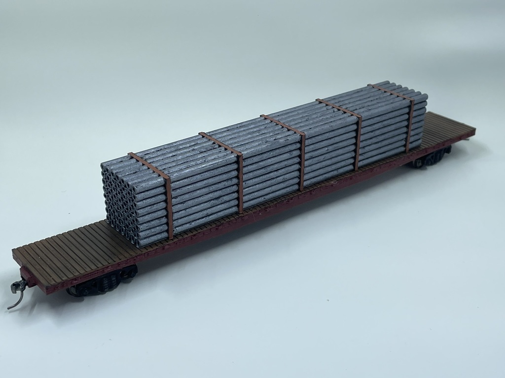 🚆 HO Scale 75ft Flatcar Freight Train car with a Pipe Load・Free 3D File for ・Cults