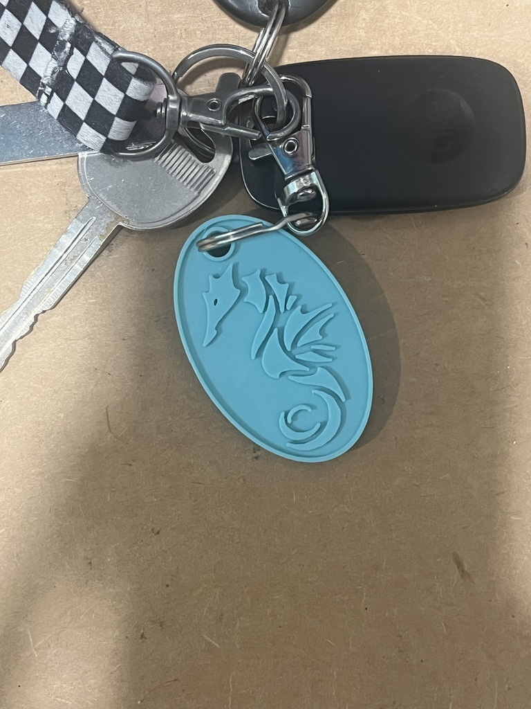 🌊🐎 Seahorse Keychain・Free STL File for 3D printing・Cults