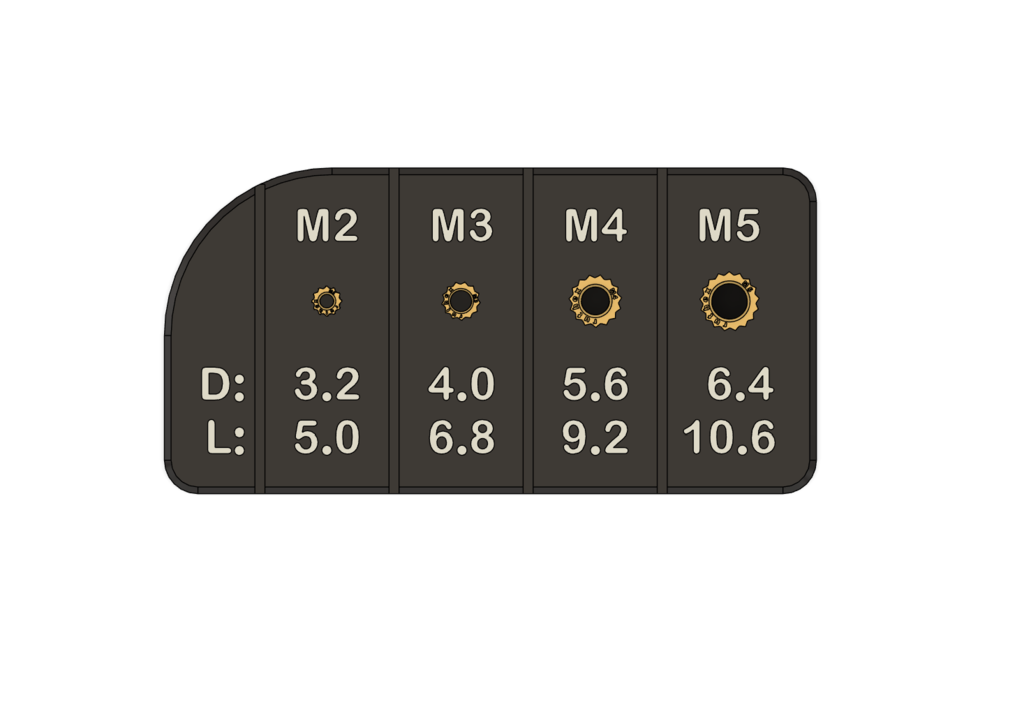 Free STL file Threaded Inserts (M2-M5) Test Print 🧑‍🔧 ・3D printer ...