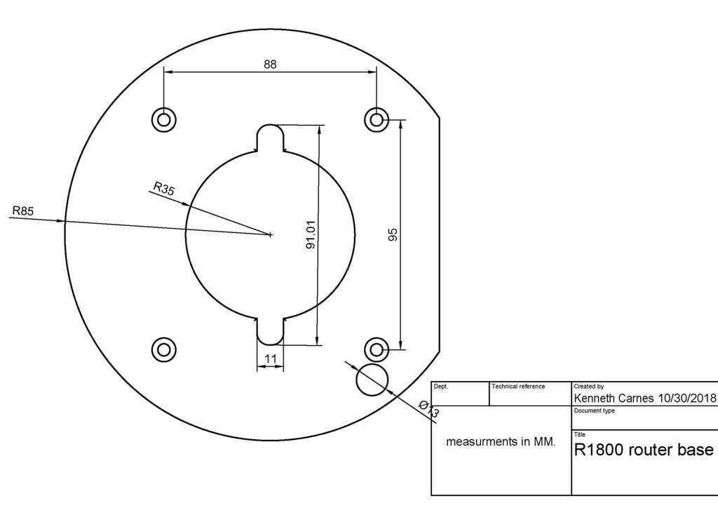 ⚙️ Makita R1800 Router Base Plate・Free 3D File for ・Cults
