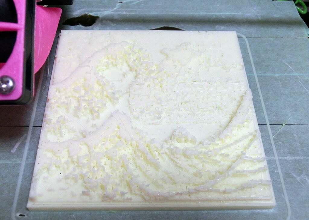 3D printable Minecraft 3DPrinting Art Tile - The Great Wave Off ...