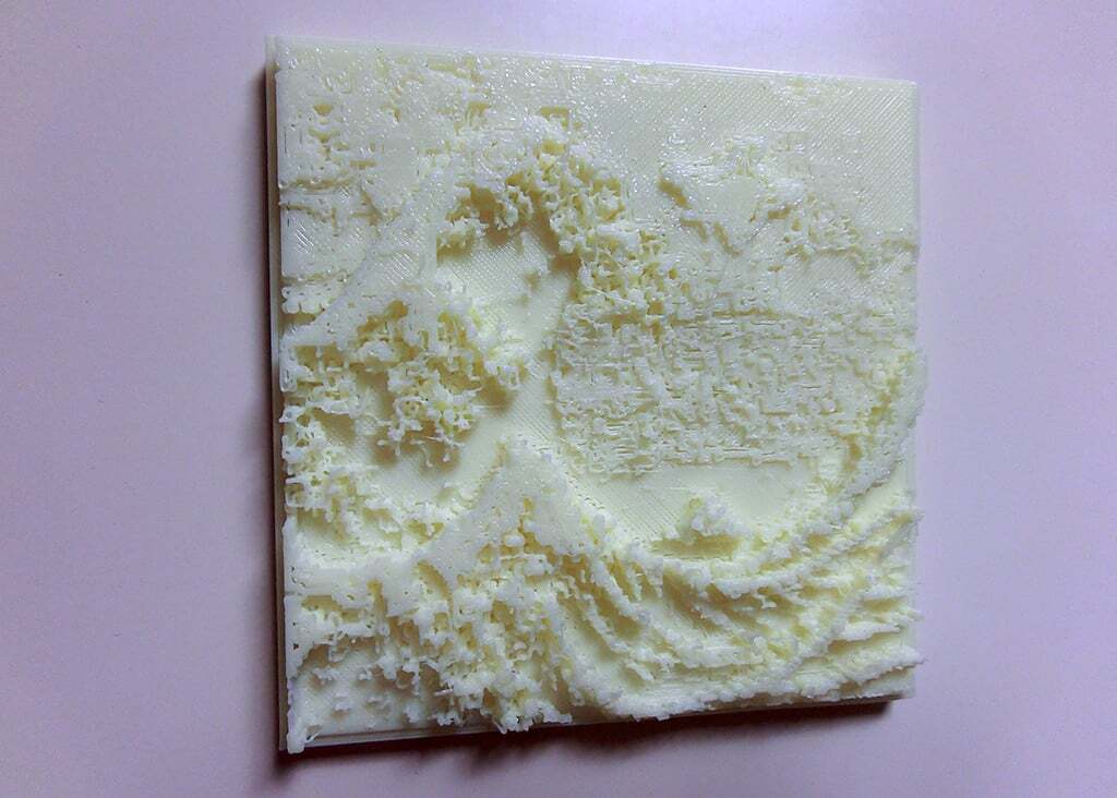 3D printable Minecraft 3DPrinting Art Tile - The Great Wave Off ...