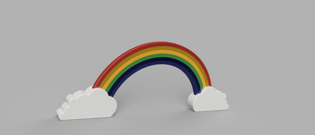 Free 3D file Rainbow with clouds 🌈 ・3D print model to download・Cults