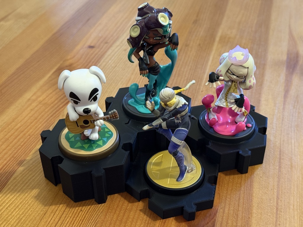 🧸 Amiibo Modular Hexagon Stand・Free 3D File for ・Cults