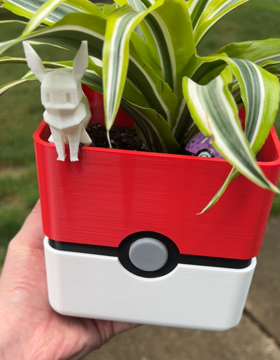 🐉 Pokemon Planter - Pokeball Minimal Planter・3D Print・Cults