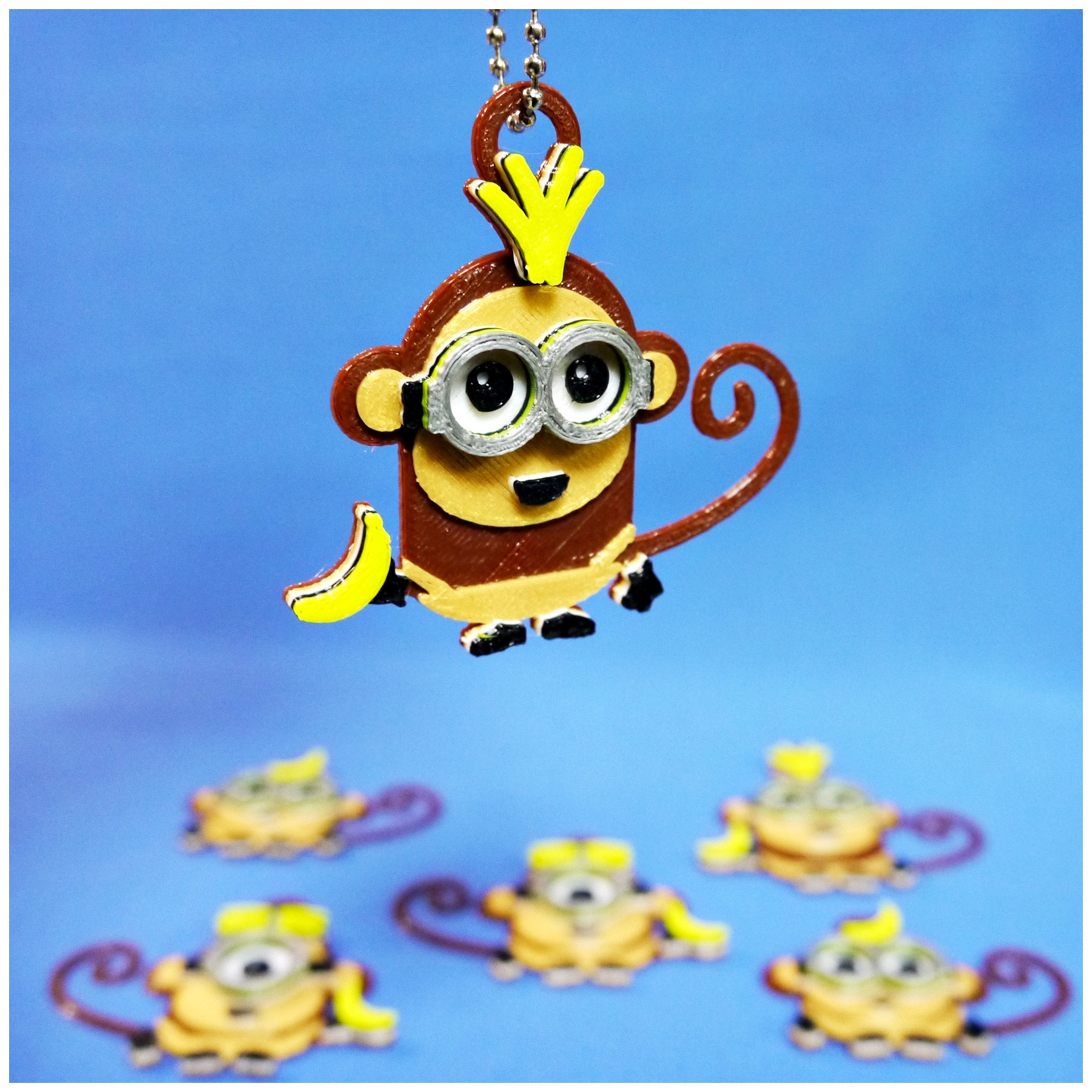 🐒 Monkey Minions Keychain / Magnets・Free STL File for ・Cults