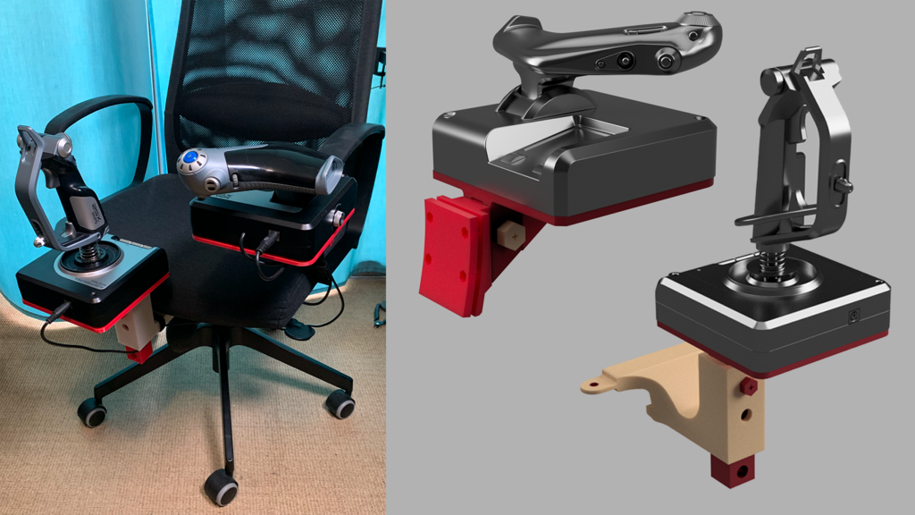 🕹️ Joystick Saitek X52 mount for ikea markus chair・Free 3D File for ・Cults