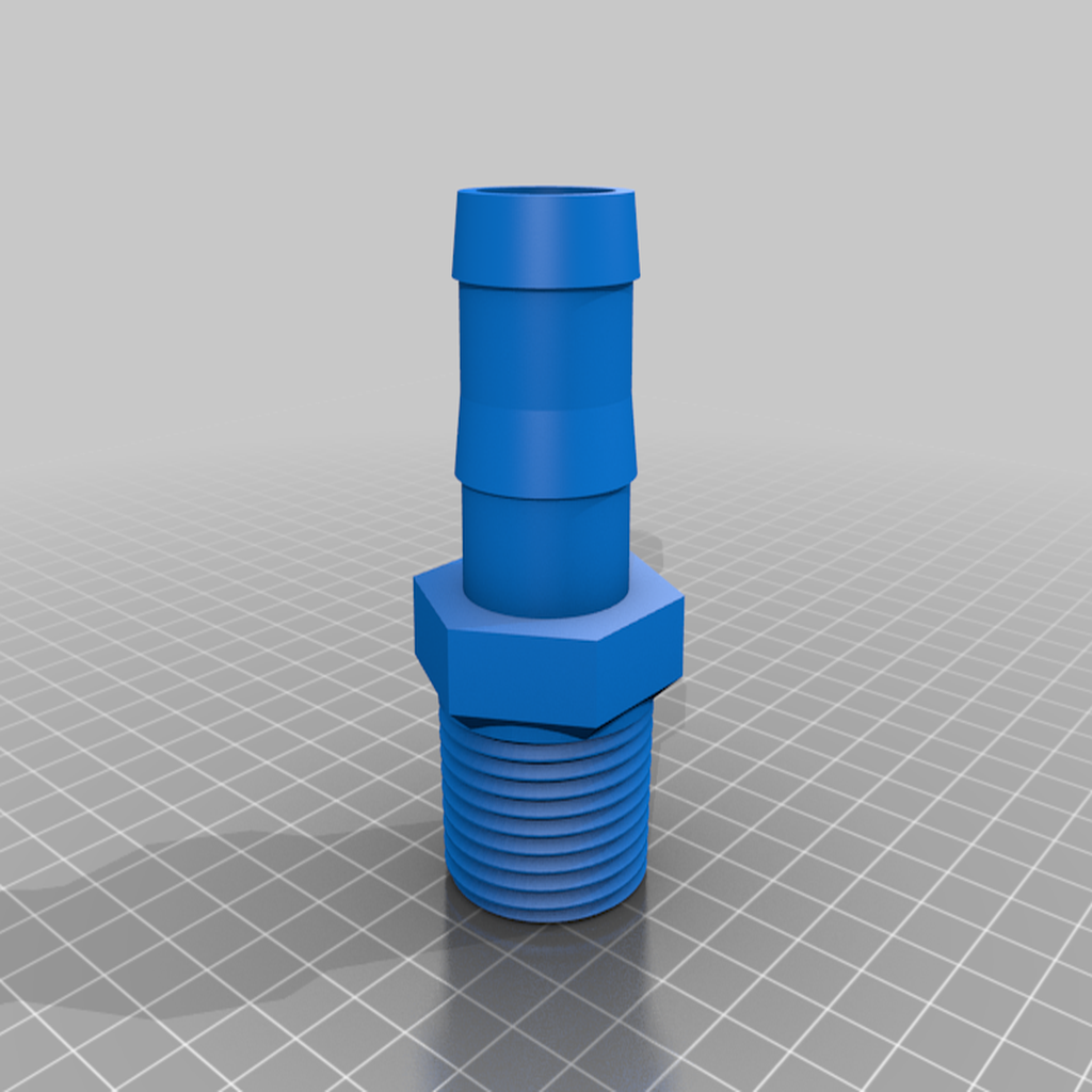 ♂️ 1" Male NPT to 1" Poly Pipe Hose Barb・Free 3D File for ・Cults