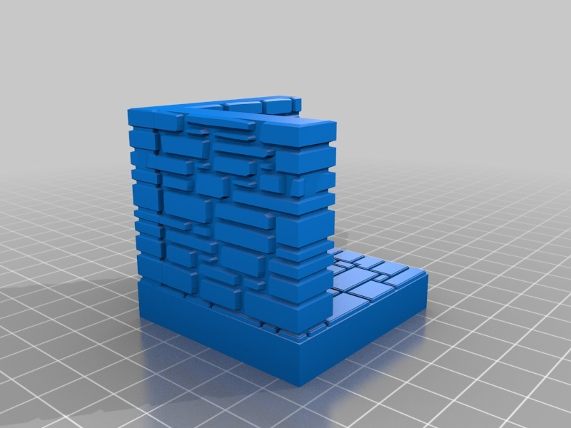 🧱 OpenForge Stone Brick Wall Corner・Free 3D File for ・Cults